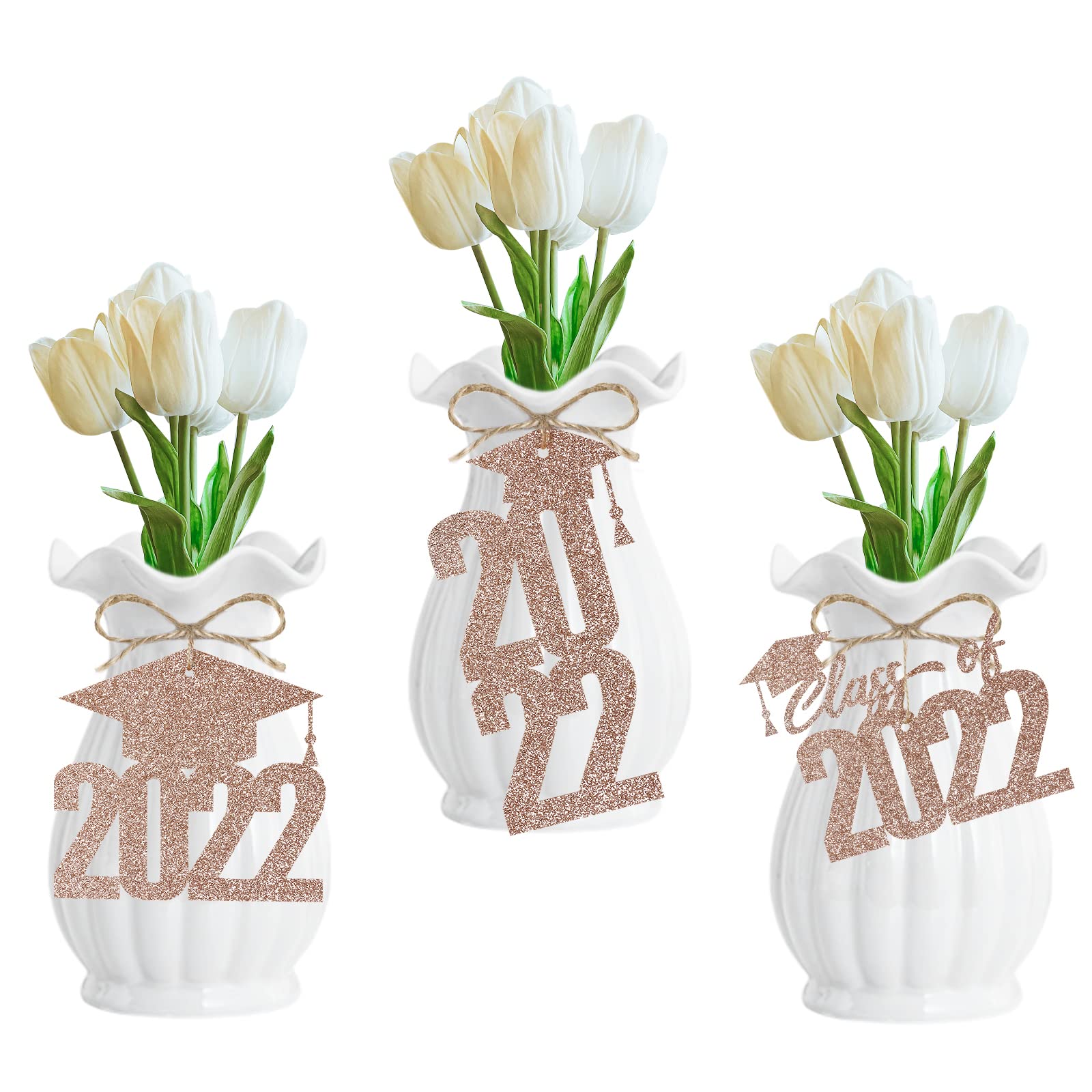 24pcs Graduation Centerpieces For Tables 2022 Rose Gold Glitter 2022 ...