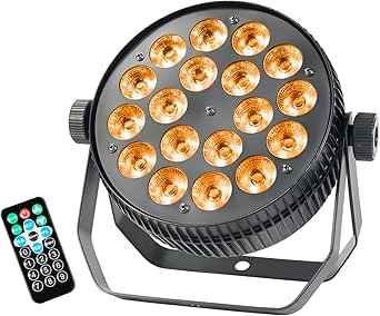 Amazon.com: LED Stage Light,18x18 Watt RGBWAUV 6-in-1 DJ Par Can Light ...