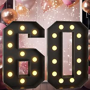 4FT Marquee Light Up Numbers 3 Giant Black Marquee Numbers for 3th ...