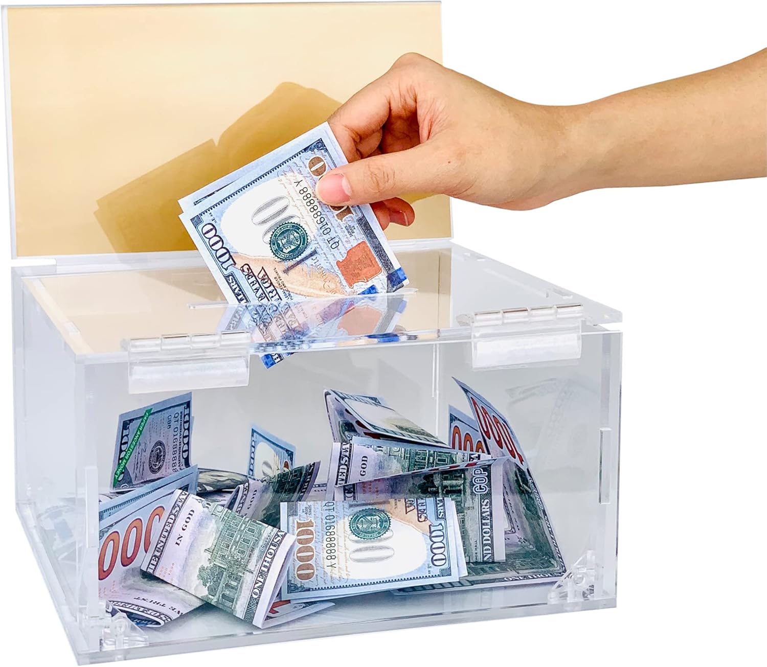 Amazon.com: Jiorola Clear Acrylic Box Donation Box With Lock And Sign ...