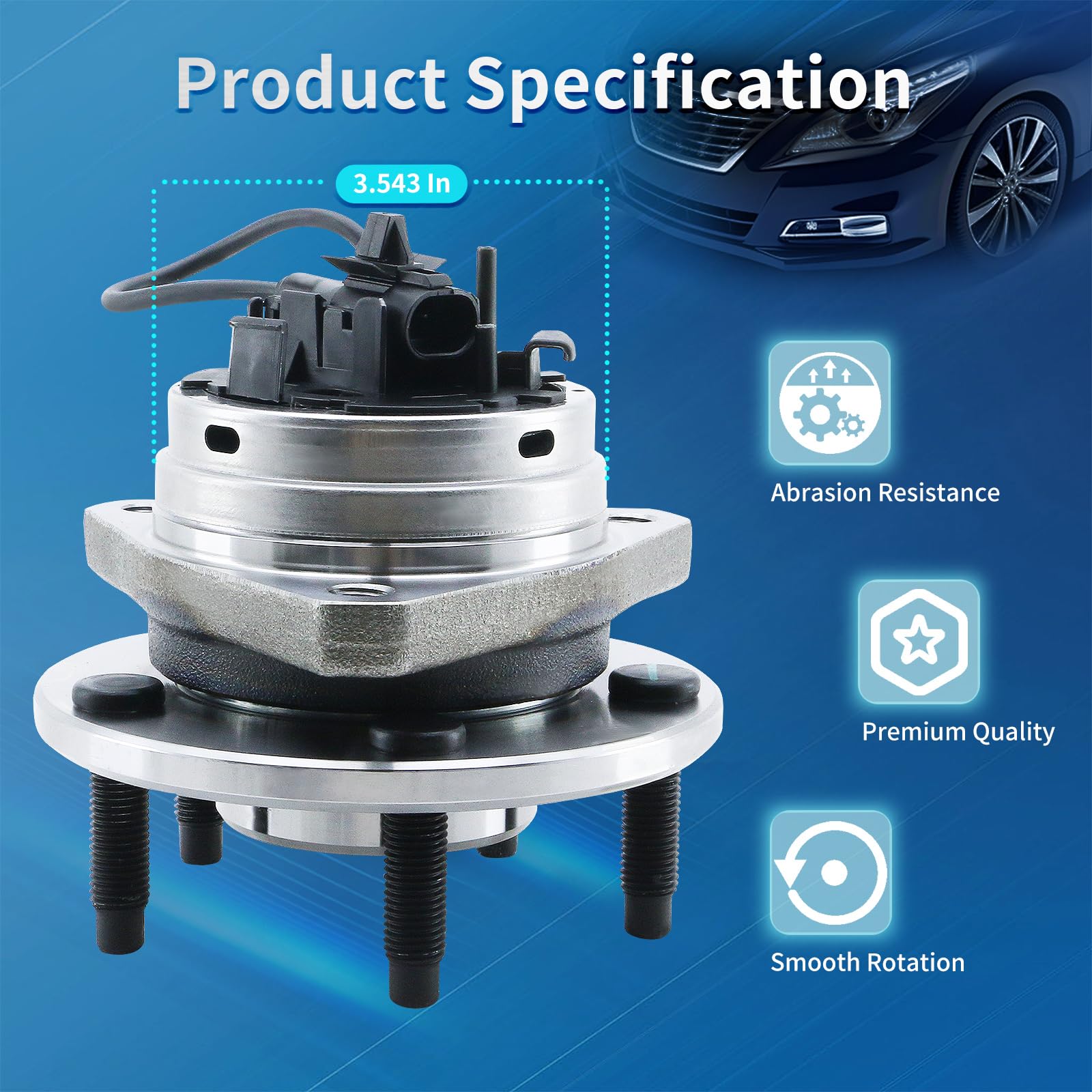 Snapklik.com : Front Wheel Hub And Bearing Assembly For Malibu 2004 ...