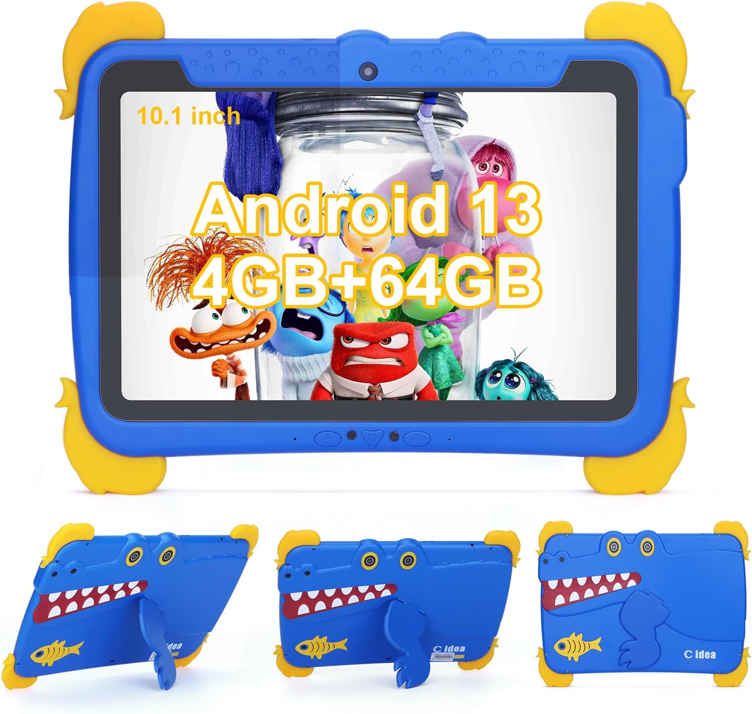 C idea 2024 Android 13 Kids Tablet,10.1 inchTablet for Kids,Children Tablet 4GB RAM+64GB ROM(1TB ...