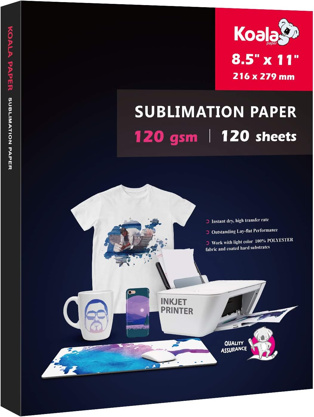 Amazon.com : SUBLIMAX Sublimation Paper 8.5x14, 110 Sheets, CERTIFIED ...