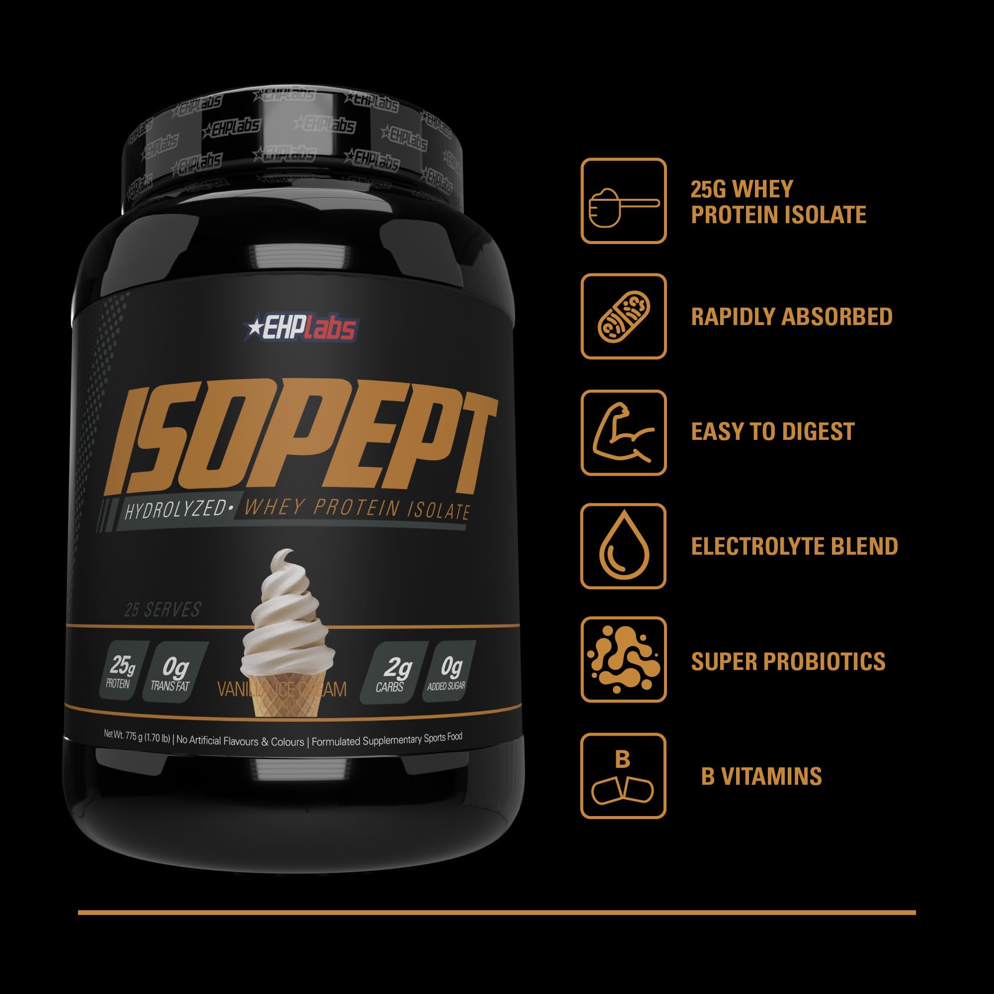Snapklik.com : IsoPept Hydrolyzed Whey Protein Powder By EHPlabs - 100% ...