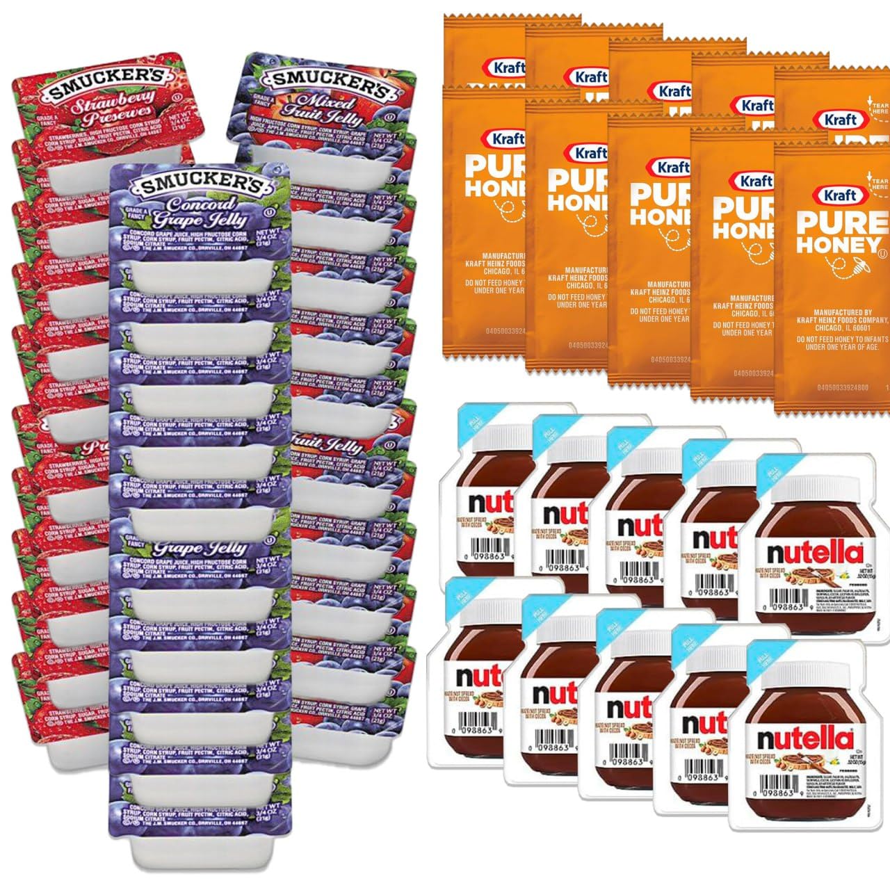 Amazon.com : Irresistible Breakfast Variety 50 Packs - Nutella, 0.52 oz ...