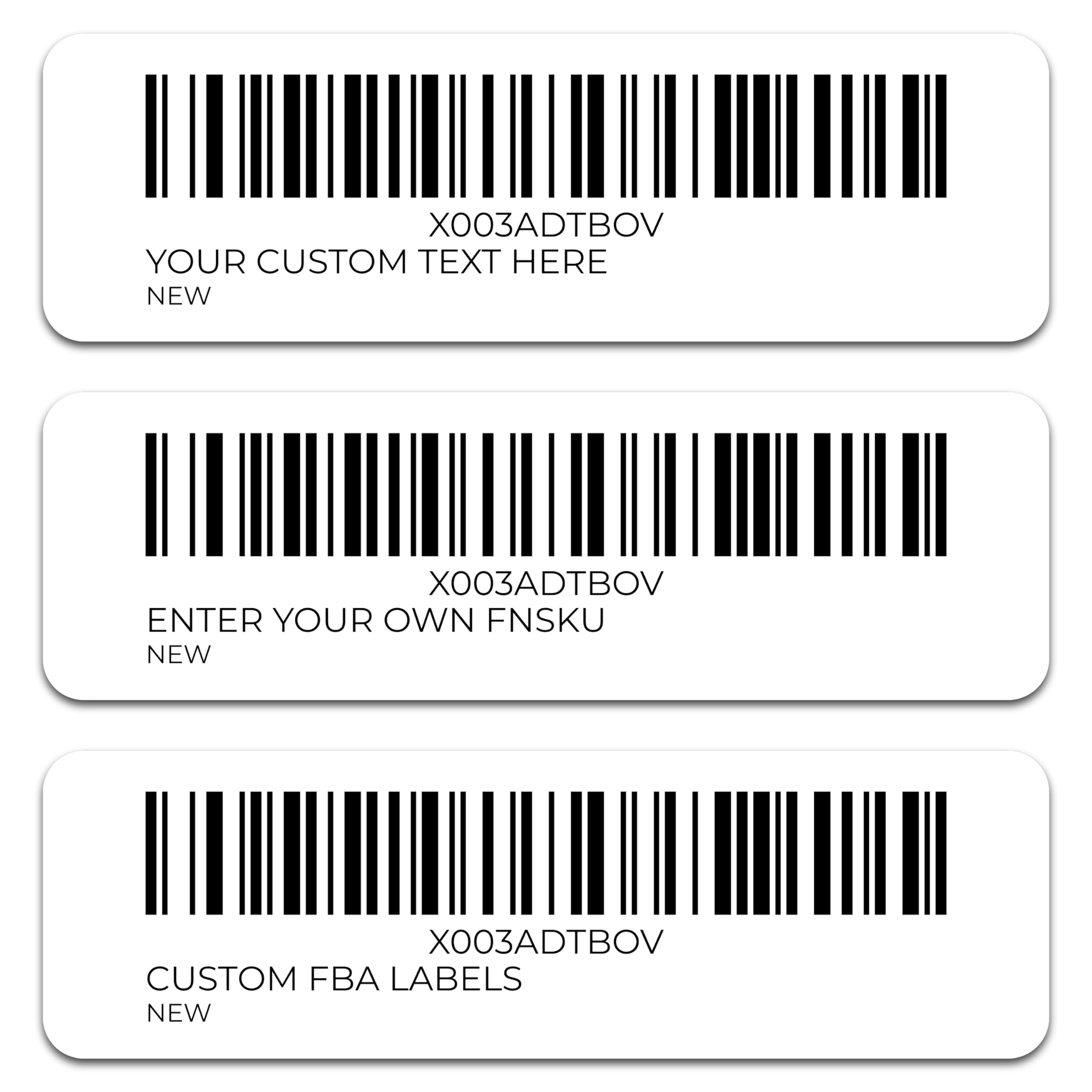 Amazon.com : Custom Amazon FBA Labels - FNSKU Barcode Labels - 100-2500 Stickers (2.5" x 0.75 ...