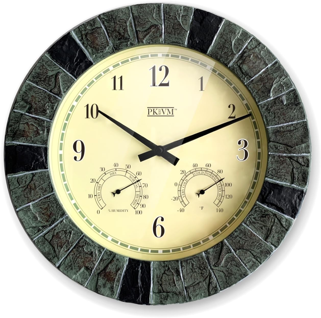 Amazon.com: 14 inch Indoor/ Outdoor Faux Slate Waterproof Wall Clock ...
