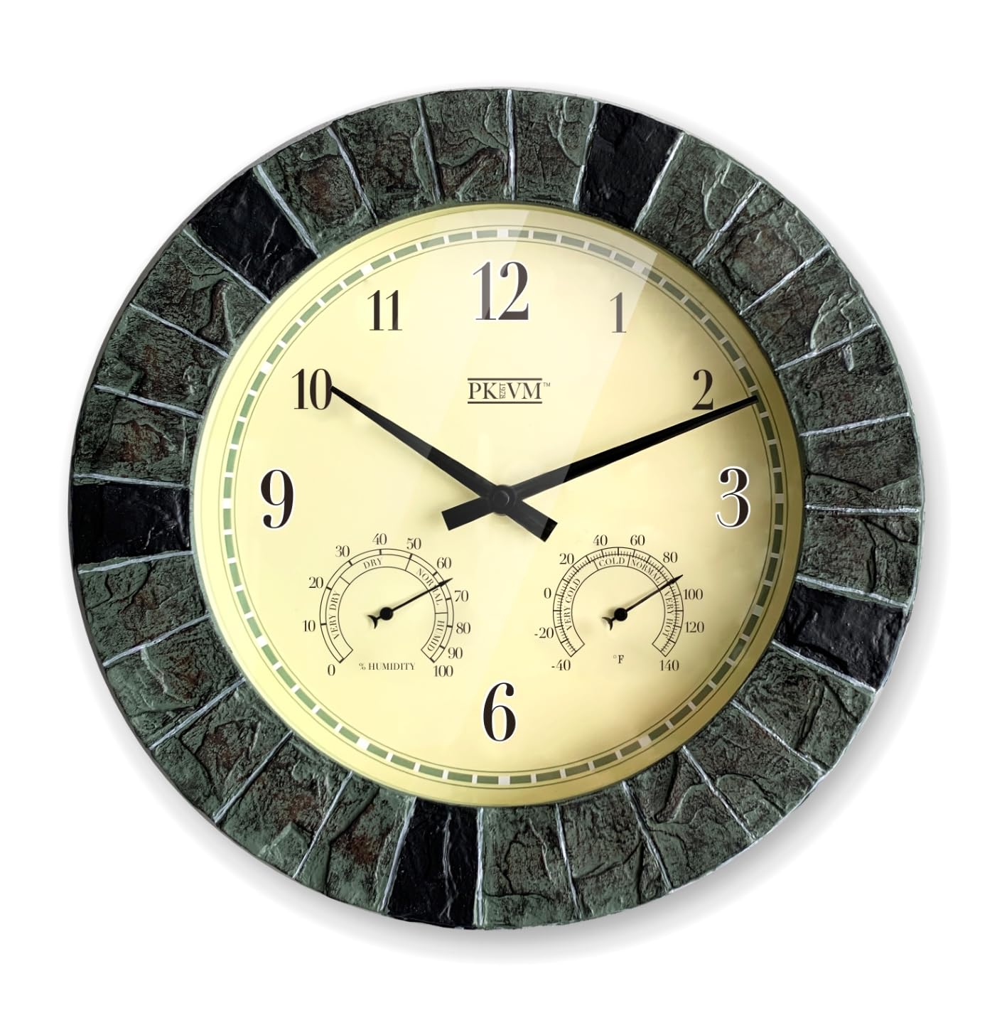 Amazon.com: 14 inch Indoor/ Outdoor Faux Slate Waterproof Wall Clock ...