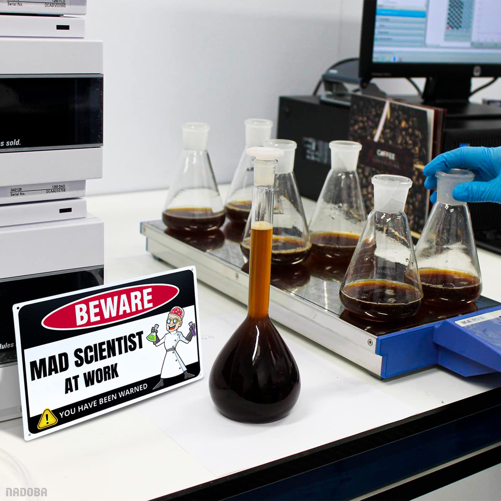 Snapklik.com : Mad Scientist At Work Desk Decor Tin Sign - Laboratory ...