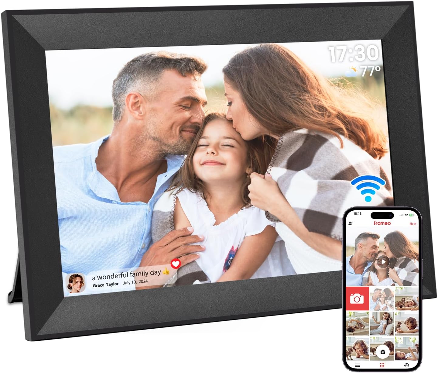 FRAMEO WiFi Digital Picture Frame, 10.1 Inch Smart Digital Photo Frame ...