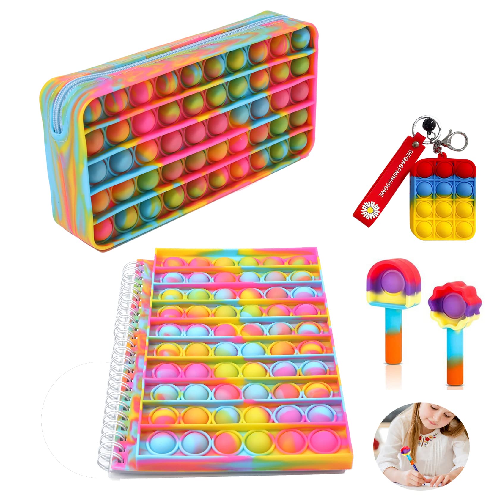 Silicon Pop Bubble Simple Fidget Bag Pencil Pen Case Popper Sensory ...