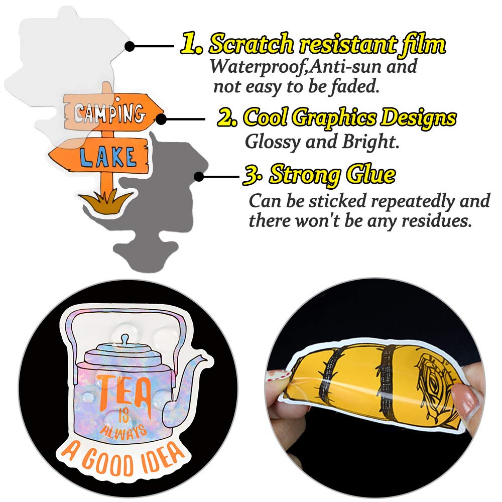 Camping Stickers for Water Bottles Camper Stickers Decal Outdoor ...