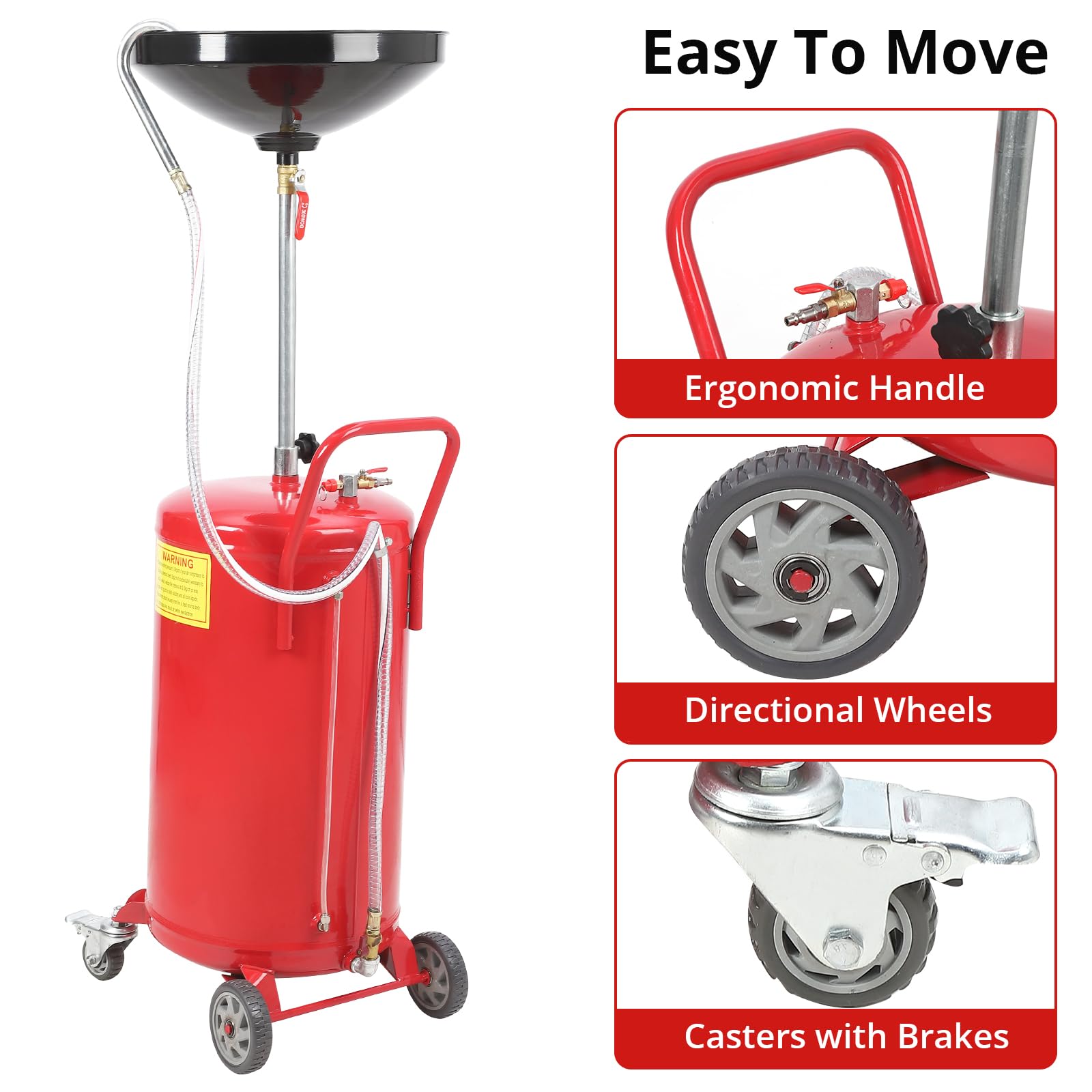 Snapklik.com : Waste Oil Drain Tank, 20 Gallon Portable Drain Container ...