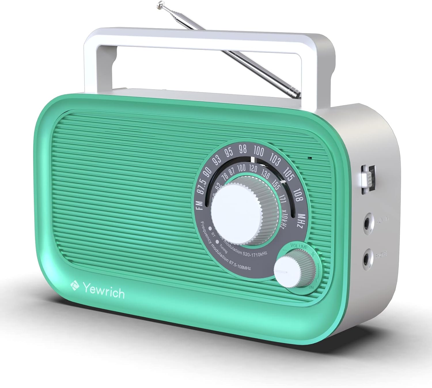 Portable AM/FM Radio with Bluetooth, Battery Operated Transistor Analog ...
