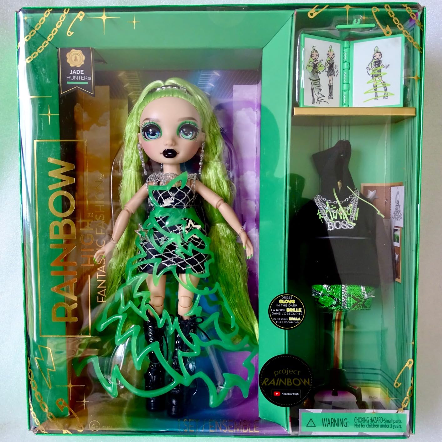 Rainbow High Fantastic Fashion Doll - JADE HUNTER - Green 11” Fashion ...