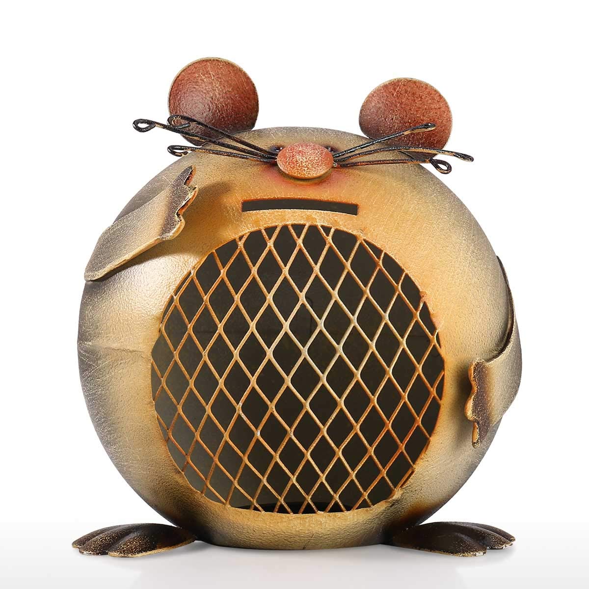 Amazon.com : Vintage Piggy Bank Cute Coin Bank Handmade Metal Coin Bank ...