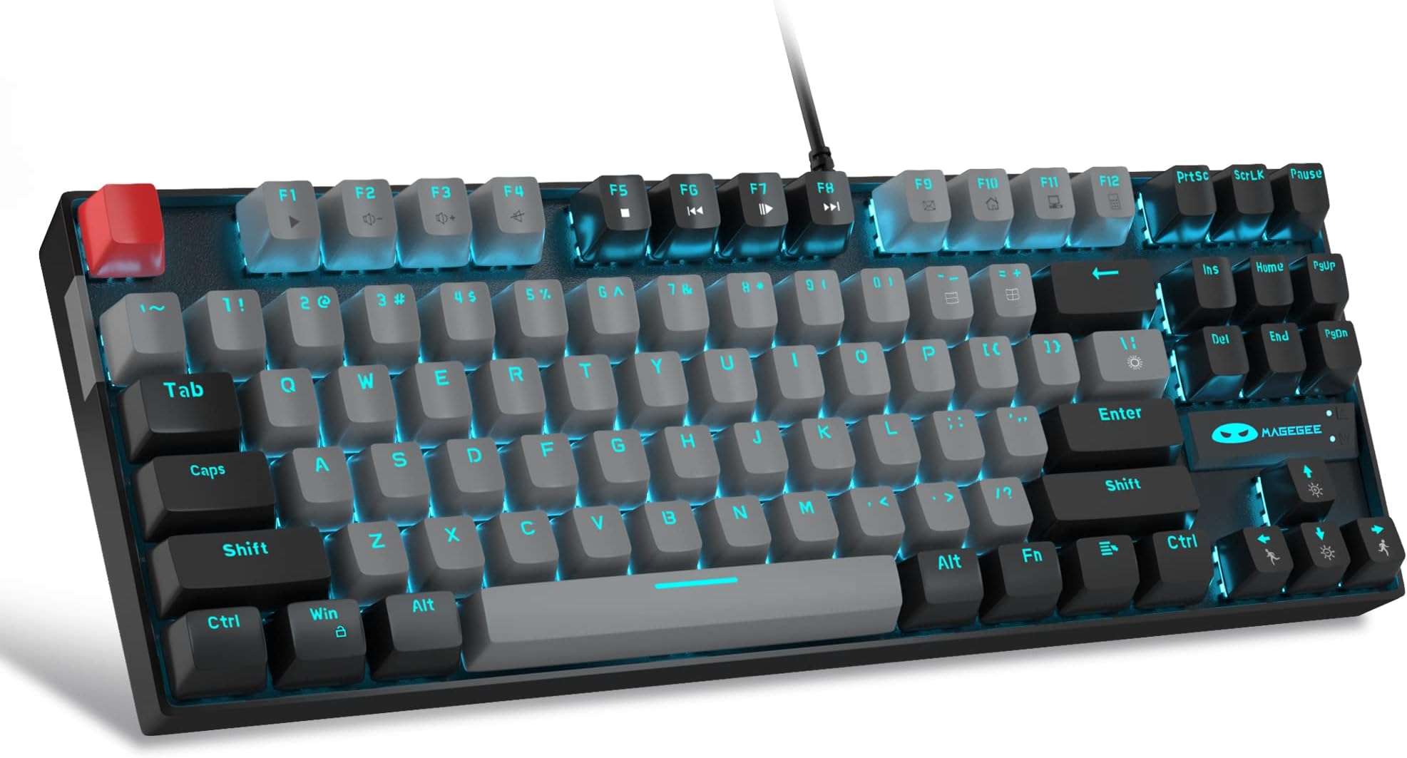 MageGee 75% Mechanical Gaming Keyboard, Blue Switch, LED Backlit, 87 ...