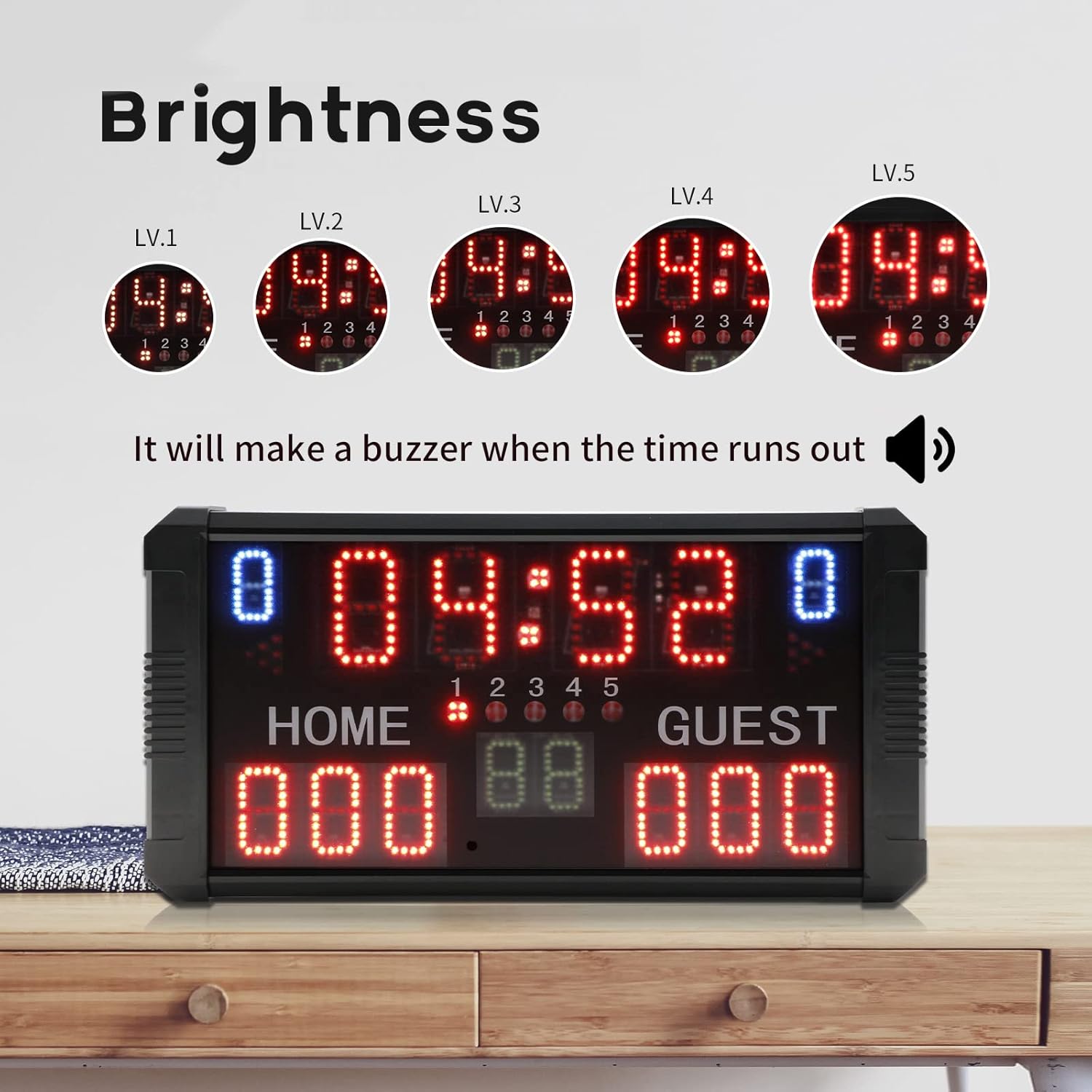 YZ LED Digital Scoreboard with Remote Portable Basketball ...
