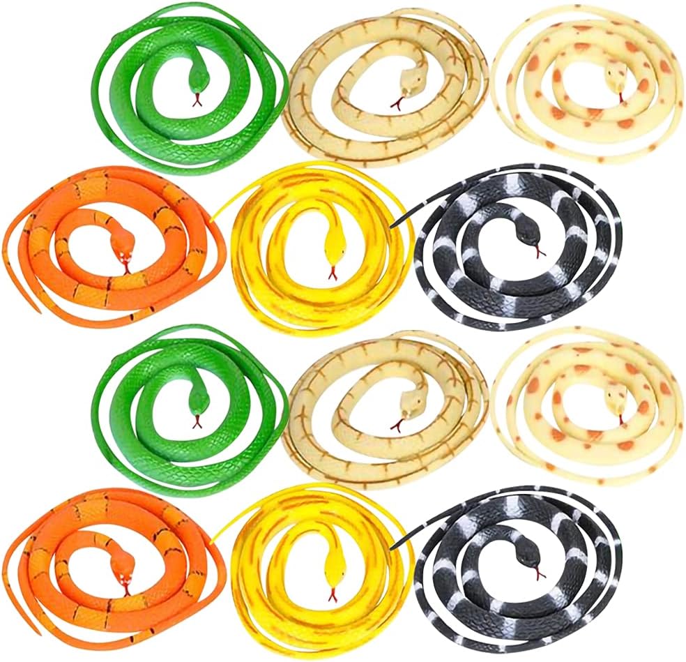 Amazon.com: ArtCreativity Vinyl Snake Toys, Set of 12, Realistic ...