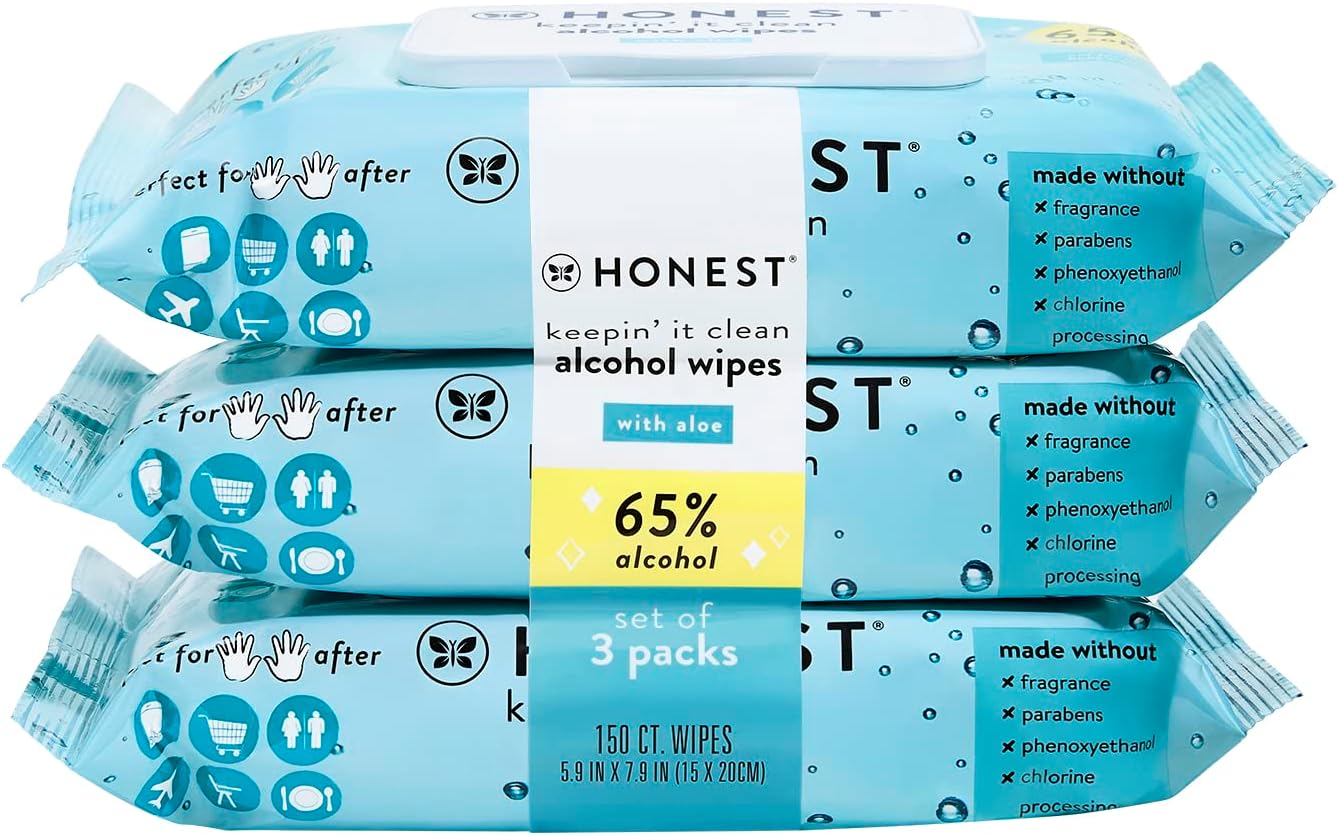 Amazon.com: The Honest Company Sanitizing Alcohol Wipes | Kills 99% of ...