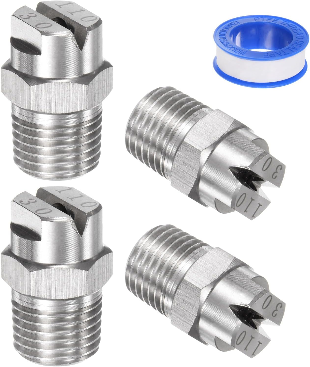 M METERXITY 4-Pack Flat Fan Spray Tip, 110 Degree 1/4BSPT Male ...