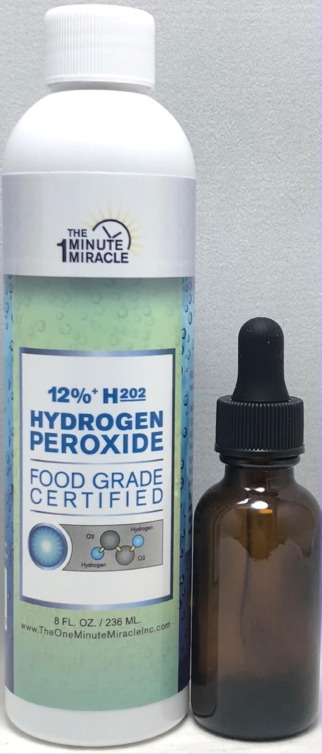Amazon.com: 12% Hydrogen Peroxide Food Grade with 1 Dropper Bottle ...