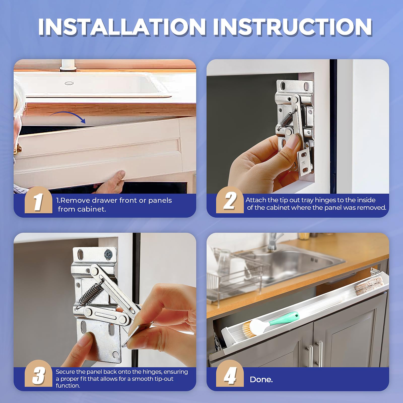 Snapklik.com : 1 Pair Tip Out Tray Hinges Kitchen Cabinet Hinges Self ...