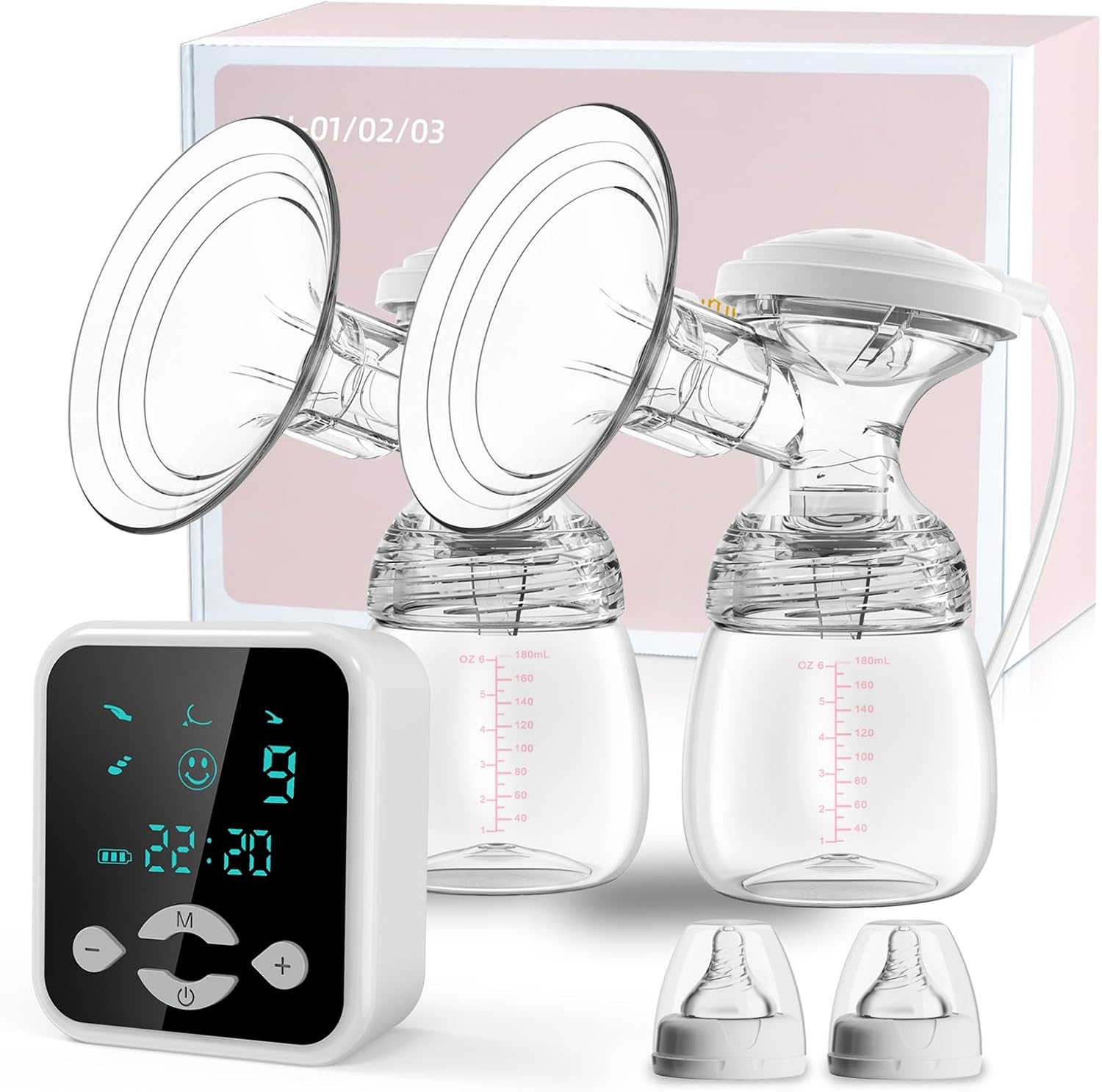 Electric Breast Pumps 4 Modes & 9 Levels with LED Dispaly, Rechargeable ...