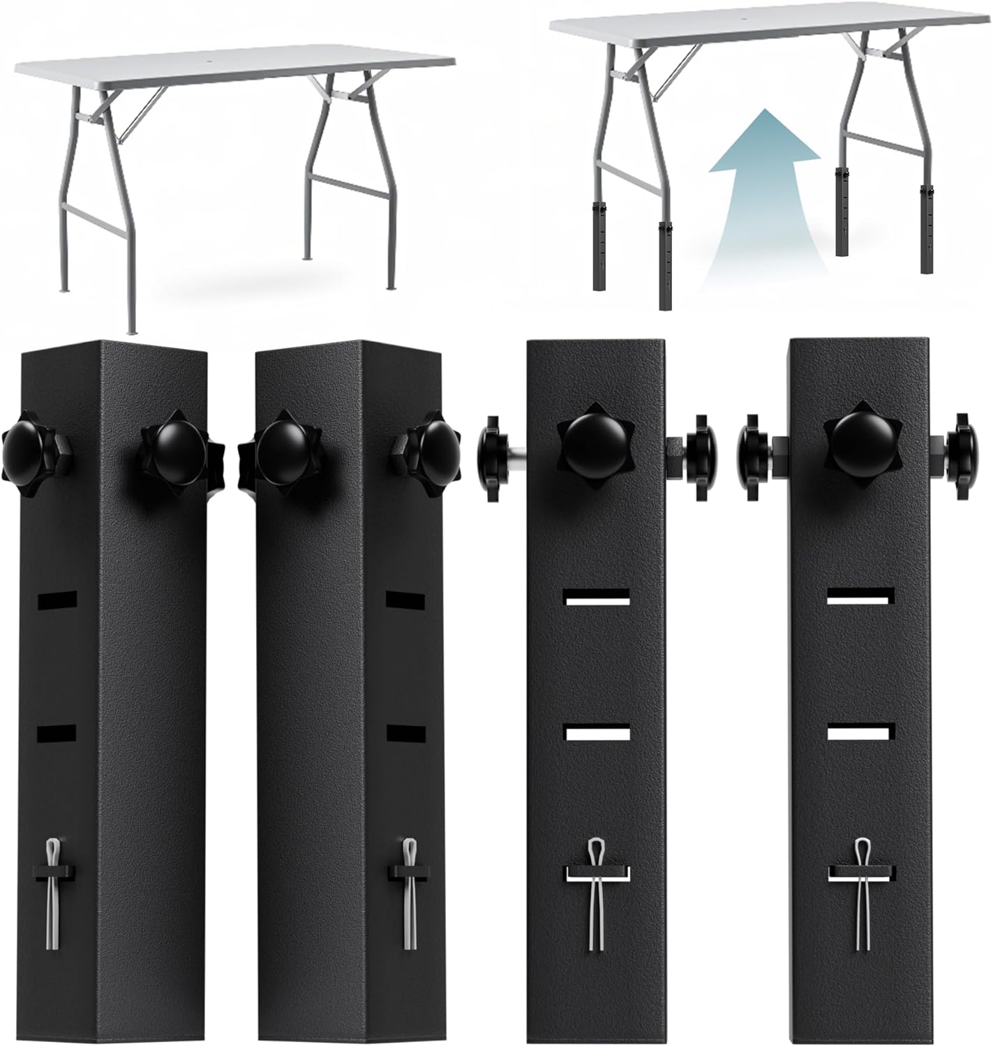 Amazon.com: ZhouDaShu Folding Table Leg Extenders, Adjustable Table ...