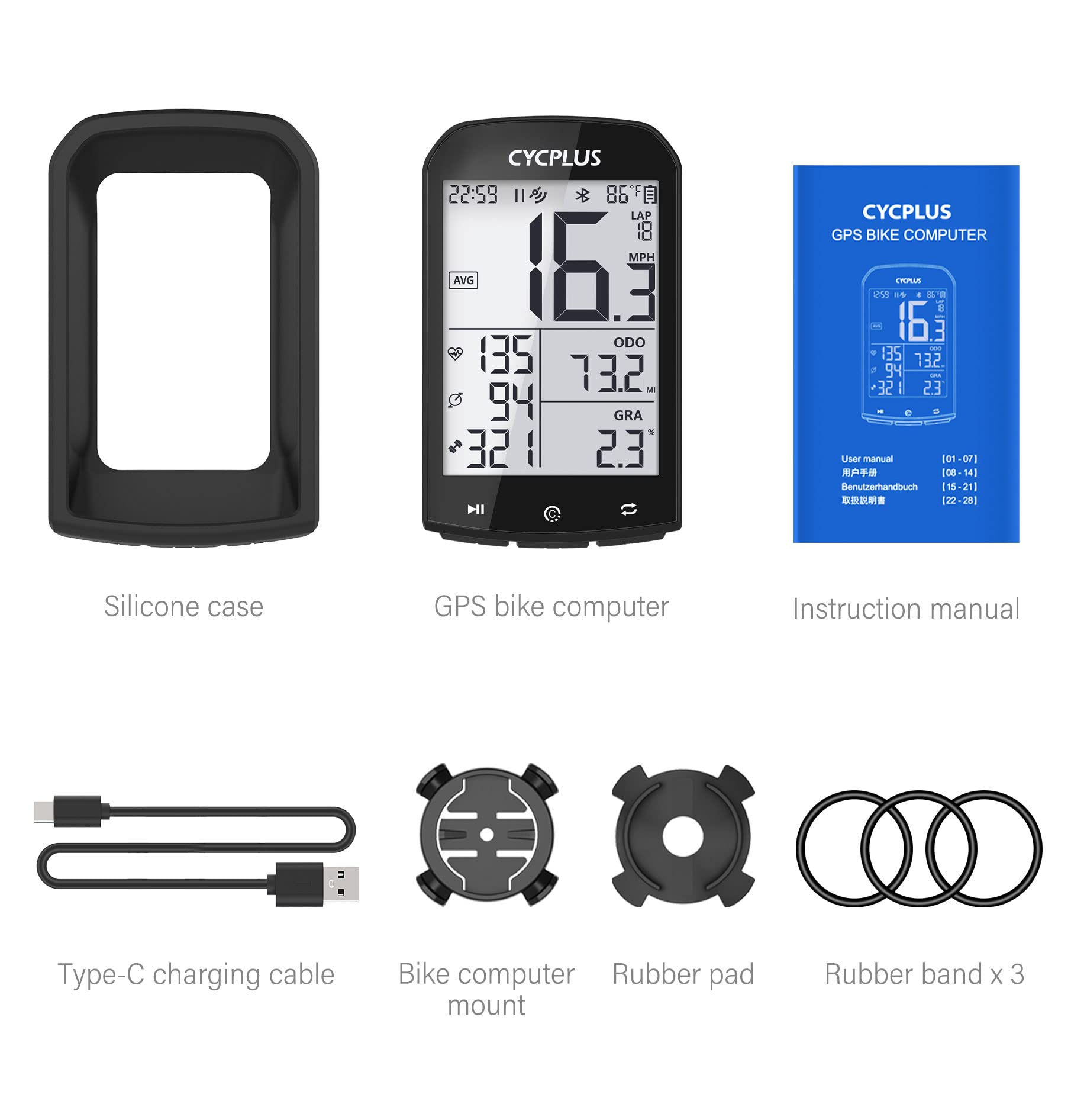 CYCPLUS GPS Bike Computer Waterproof Bicycle Speedometer and Odometer ...