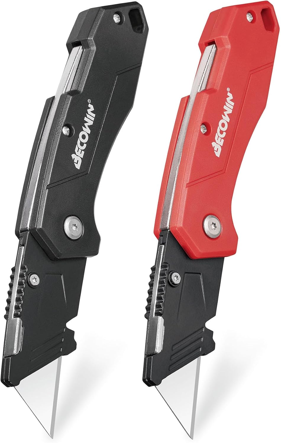 BECOWIN 2-PACK Folding Utility Knife, Light Weight Plastic Box Cutters ...