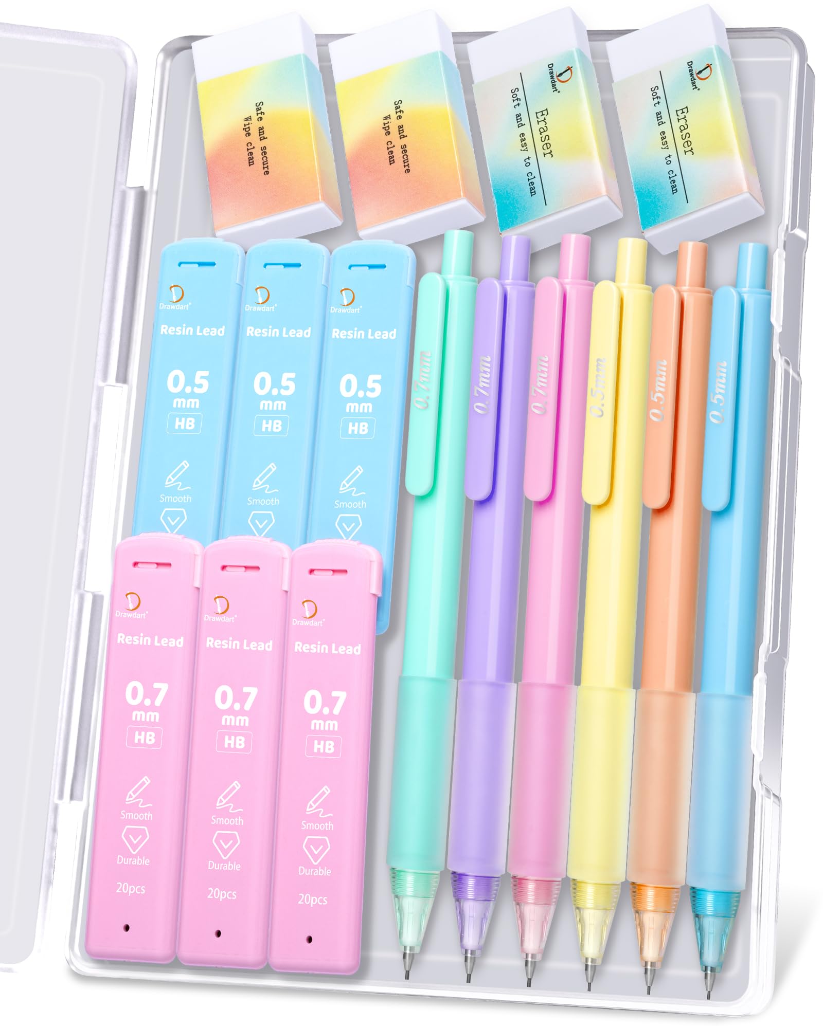 Amazon.com : Drawdart Mechanical Pencil Set, 6 Pcs Pastel Mechanical ...