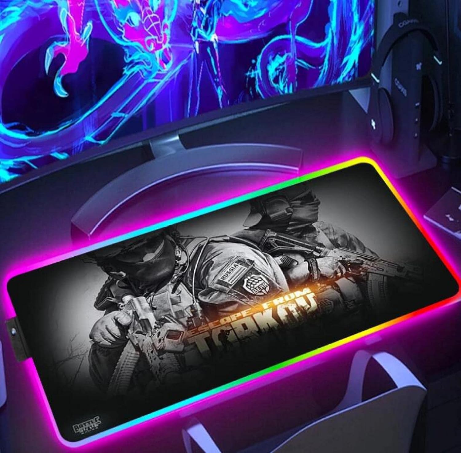 Amazon.com: Mouse Pads Cute RGB Mouse Pad XXL Backlight Desk Protector ...