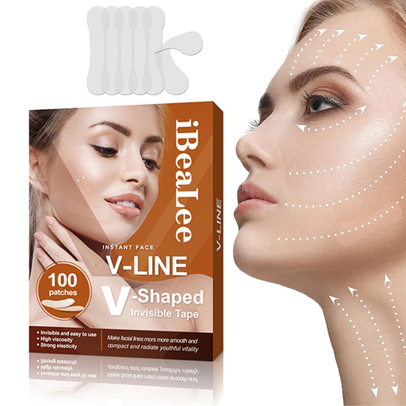 Face Lift Tape Invisible, 100Pcs Face Lift Tape, Facial Wrinkle Patches ...