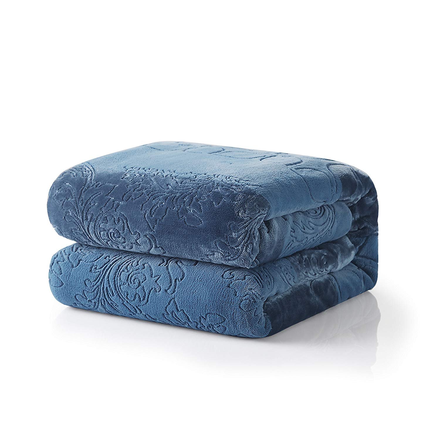 Amazon.com: Tache Sherpa Dusty Blue Throw Blanket - Queen Size Large ...