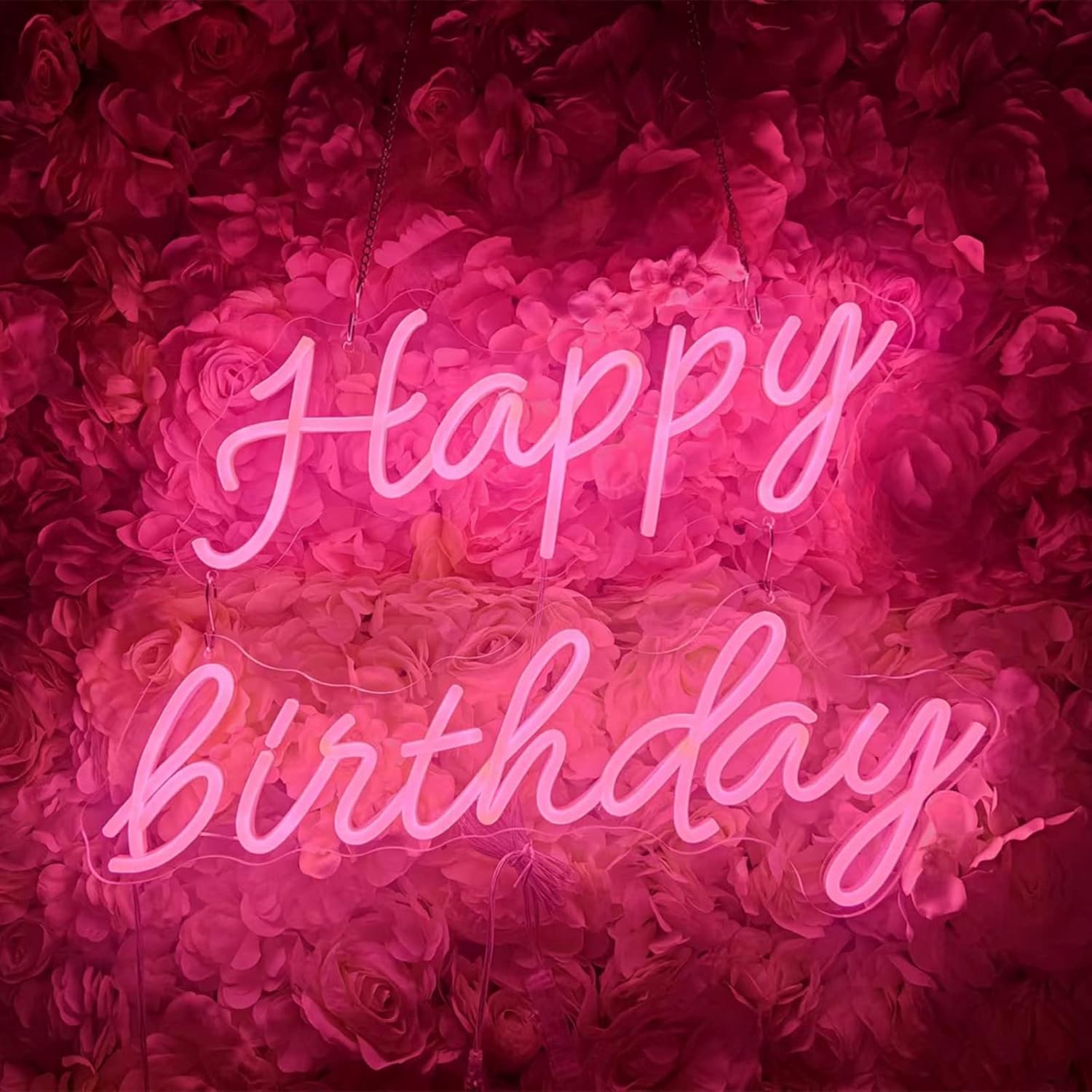 Amazon.com : Pink Neon Sign Happy Birthday Light for Wall Decor for ...