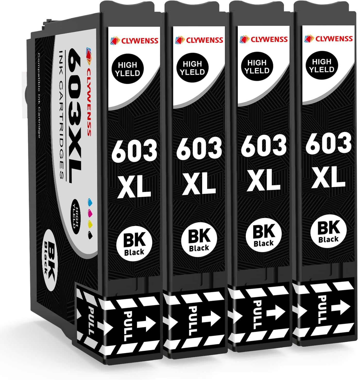 JoyPrinting 4X 603XL Black Ink Cartridges Replacement for Epson 603 Ink ...