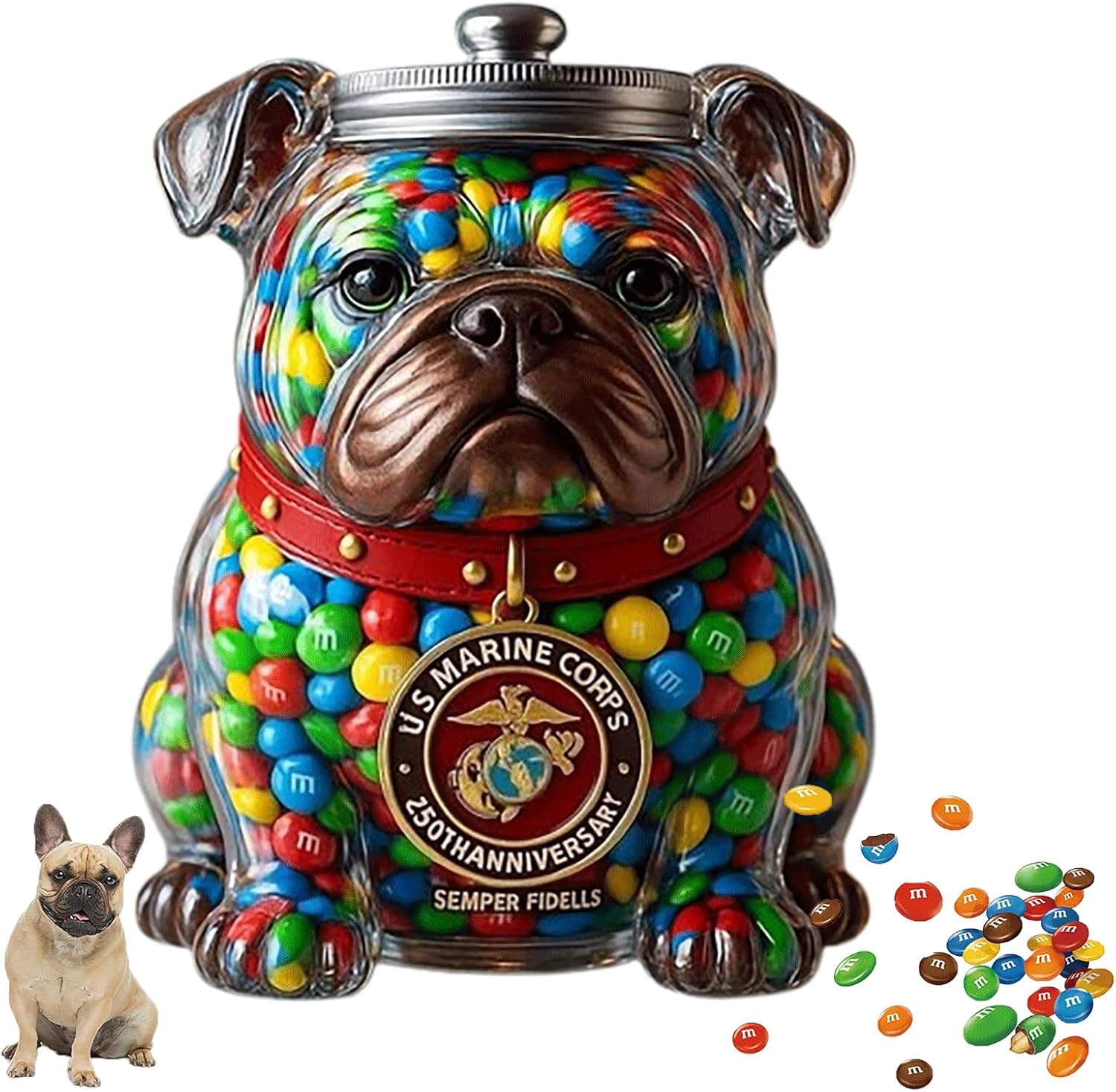 Amazon.com: US 250th Anniversary Bulldog Candy Jar, French Bulldog ...