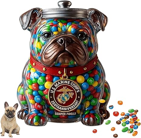 Amazon.com: US 250th Anniversary Bulldog Candy Jar, French Bulldog ...