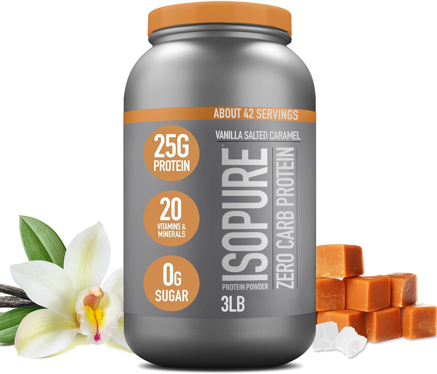 Isopure Zero Carb 100% Proteína WHEY Isolate Powder, vainilla caramelo ...