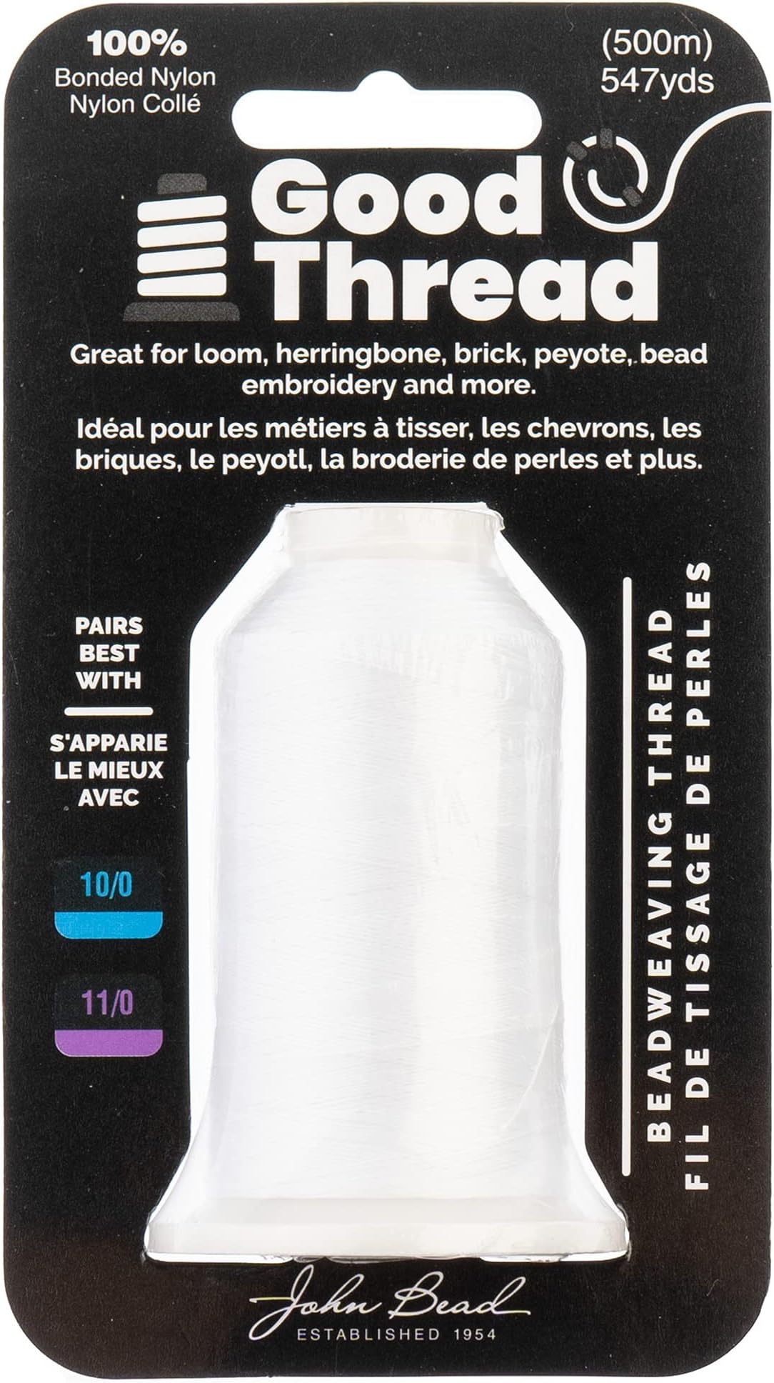 Amazon.com: John Bead Good Thread 500m Spool-White