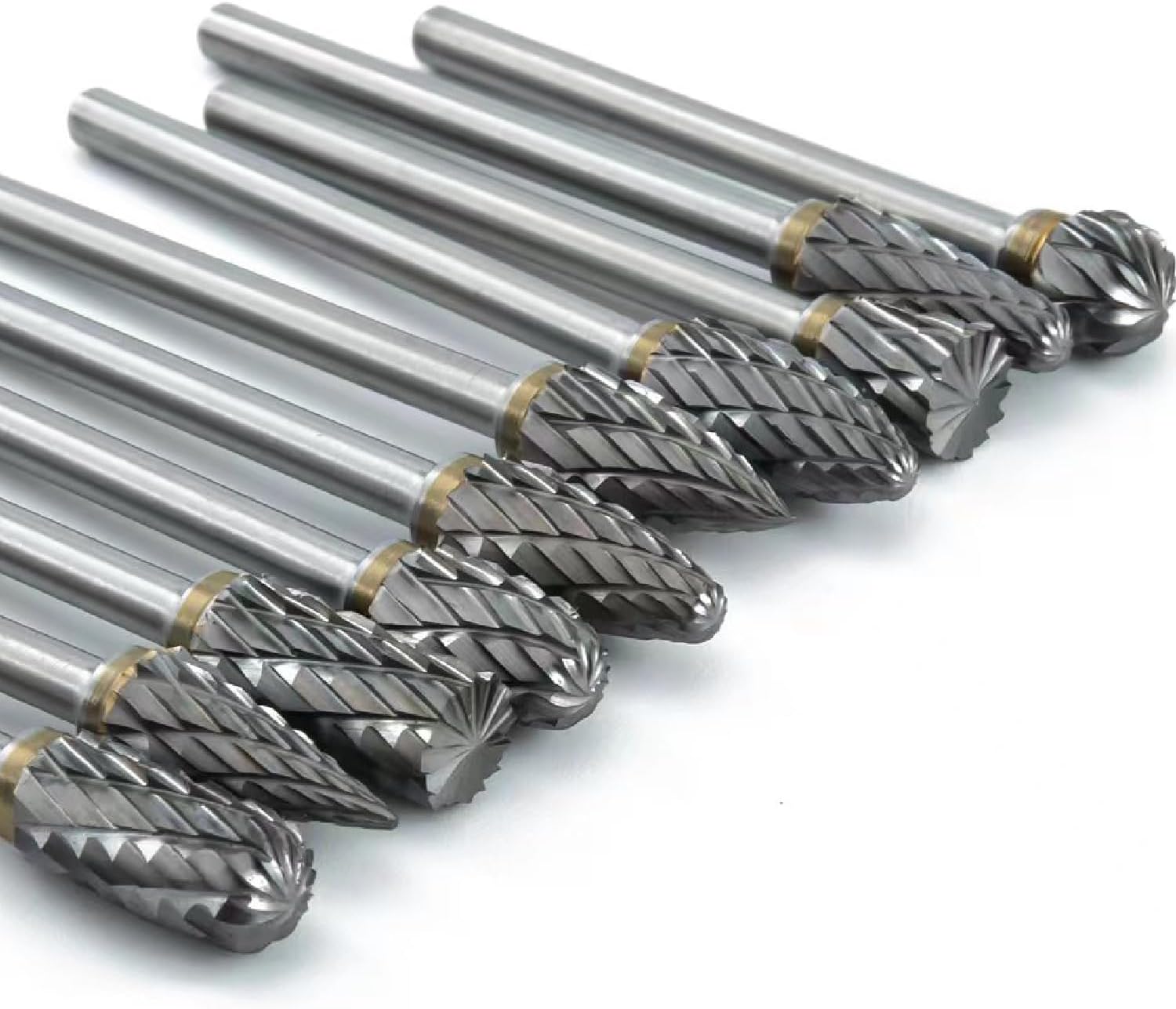 Amazon.com: Double Cut Carbide Rotary Burr Set - 10 Pcs 1/8" Shank, 1/4 ...