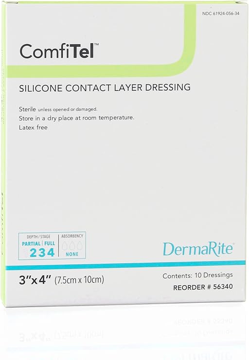 Amazon.com: DermaRite ComfiTel™ Silicone Contact Layer Dressing 3x4 ...