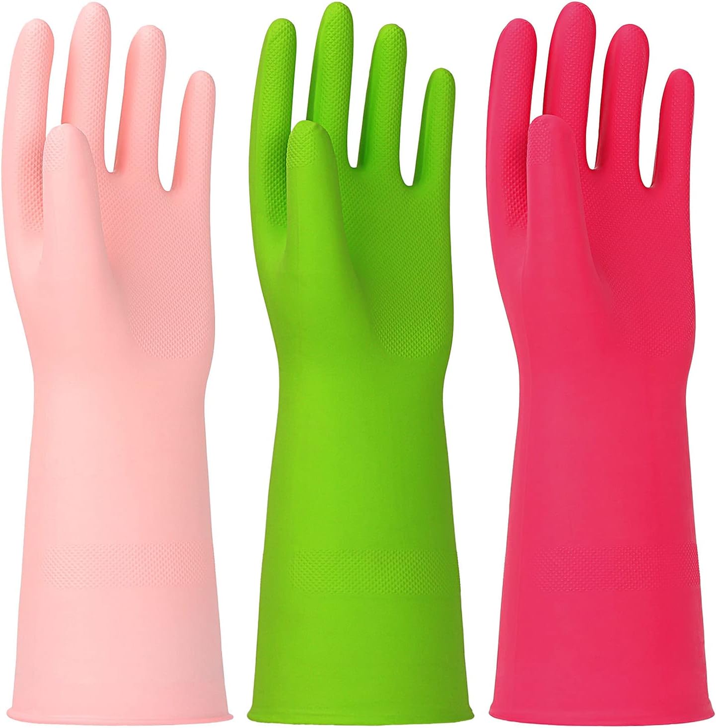 Amazon.com: HINSOCHA 3 Pairs Rubber Cleaning Gloves Latex Free ...