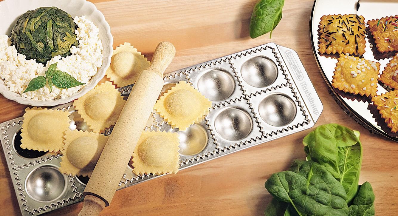 Snapklik.com : Ravioli Maker Set- Includes 3 Trays & Wooden Rolling Pin ...