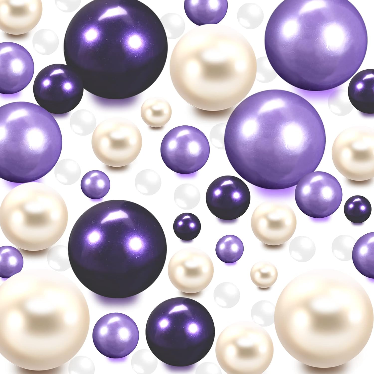 Amazon.com: 200 Pieces Floating NO Hole Pearls and 6500 Pcs Transparent ...