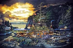 Amazon.com: Charles Wysocki Moonlight and Roses in Olde Maine 100 Piece ...
