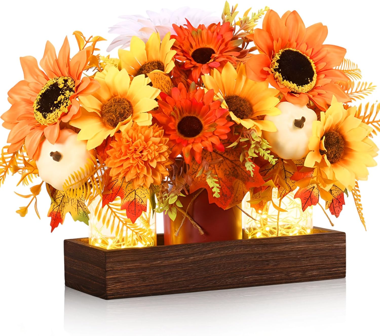 Amazon.com: Maysing 3 Pcs Fall Thanksgiving Tables Centerpieces Mason ...