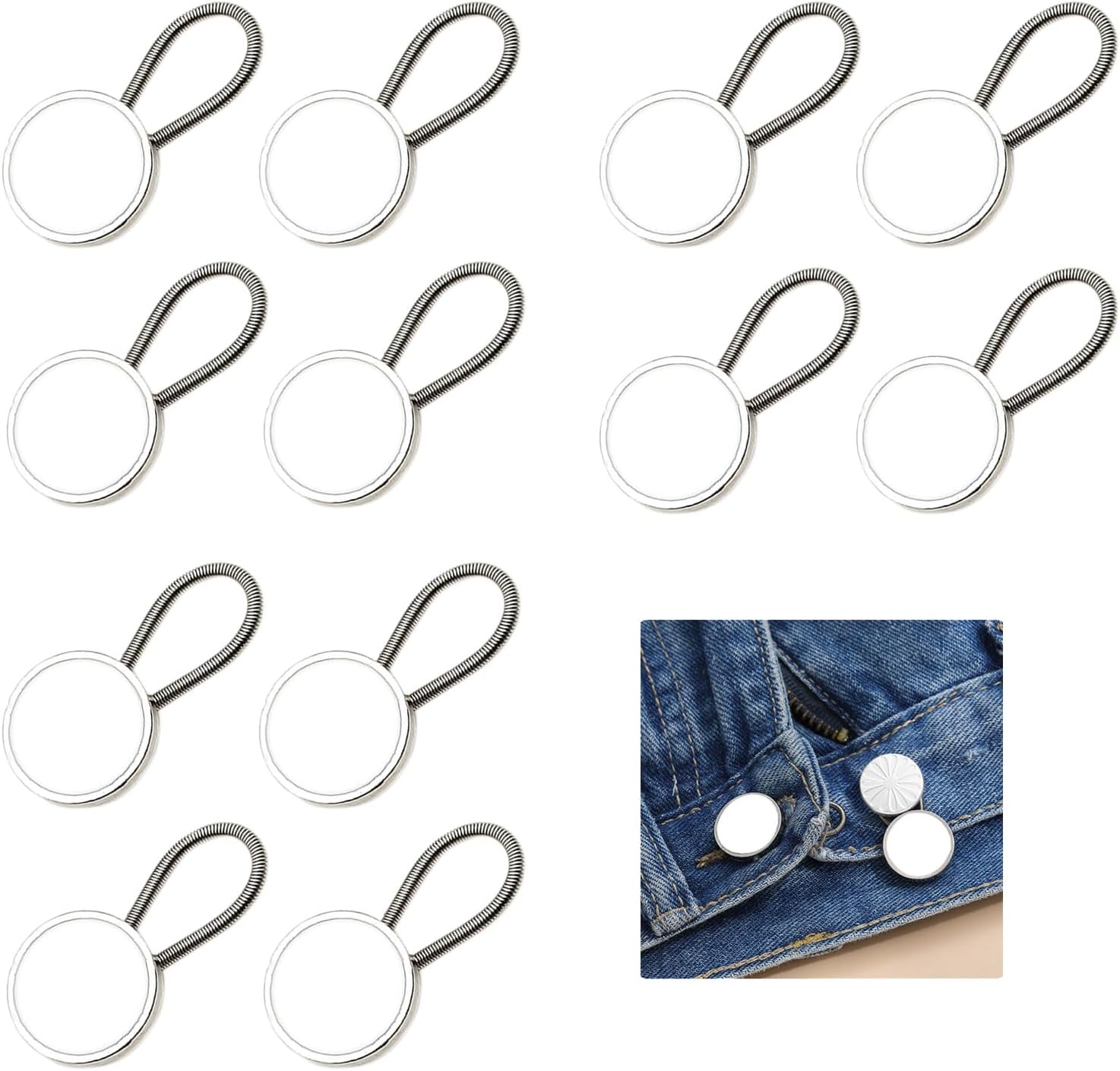 Amazon.com: AUXBC 15 PCS Waist Button Extenders, Flexible Jeans ...