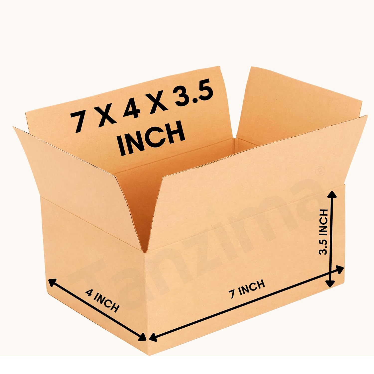 Tanzima 3 Ply Brown Corrugated Packing Box for Shipping & Moving, 7x4x3 ...